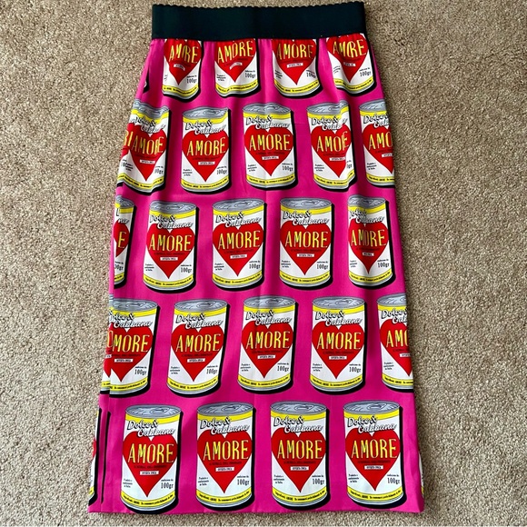 Dolce & Gabbana | Skirts | Dolce Gabbana Silk Pink Amore Energy Drink ...